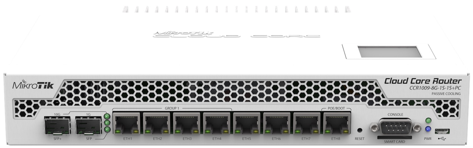 Mikrotik.ID : Produk Detail: Routerboard CCR1009-8G-1S-1S+PC